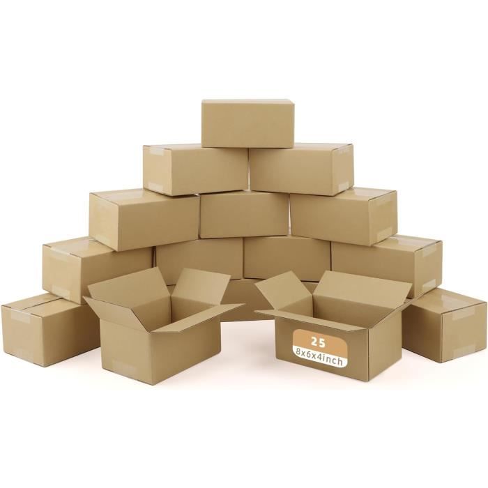 25 Boîte en carton Kraft 20.32x15.24x10.16cm - Petite Boîte Cartons d ...