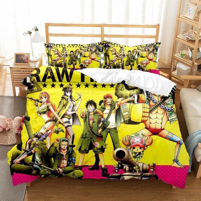 Animé One Piece Luffy 3d Print Chopper Zoro Sanji Parure De Lit édredon