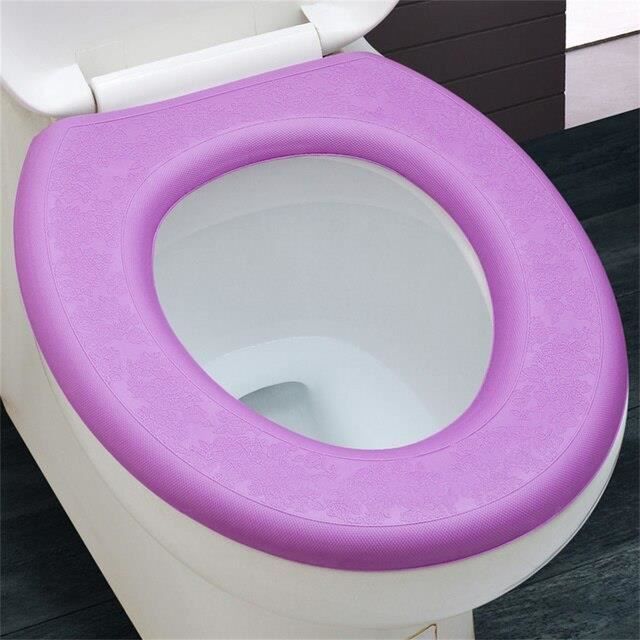 ABATTANT WC,purple pattern--Housse de siège de toilette en forme de O ...