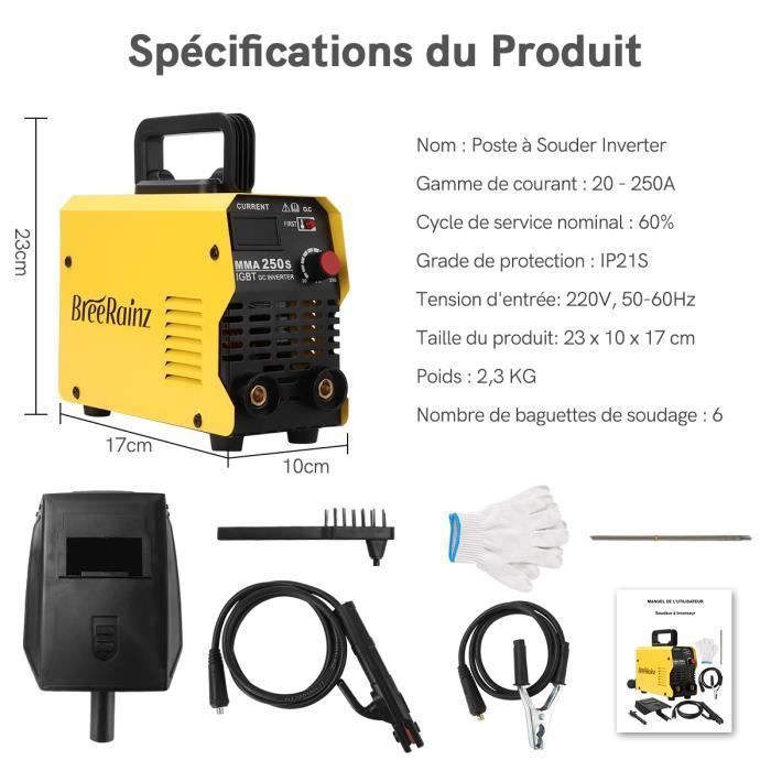 Poste à Souder Inverter - Inverter - 250A - Portable - Electrode enrobée - IP21S - Cdiscount ...