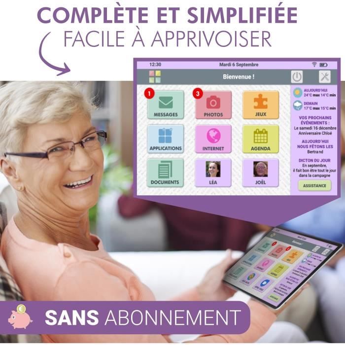 Tablette Senior - Simple Et Intuitive, Idéal Pour Personne Âgée - Grand ...