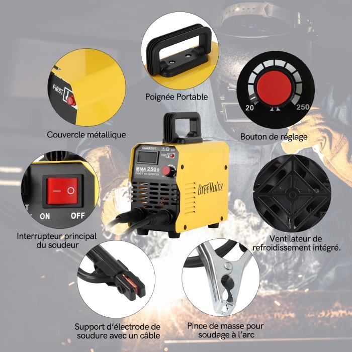 Poste à Souder Inverter - Inverter - 250A - Portable - Electrode enrobée - IP21S - Cdiscount ...
