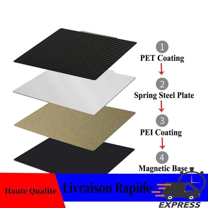 Imprimante 3D magnétique en tôle d'acier à ressort PEI, 235X235mm, pour ...