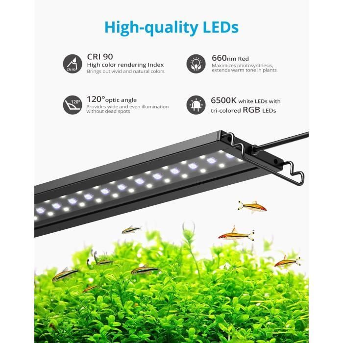 NICREW C10 24-7 Rampe LED Aquarium à Spectre Complet, Éclairage ...