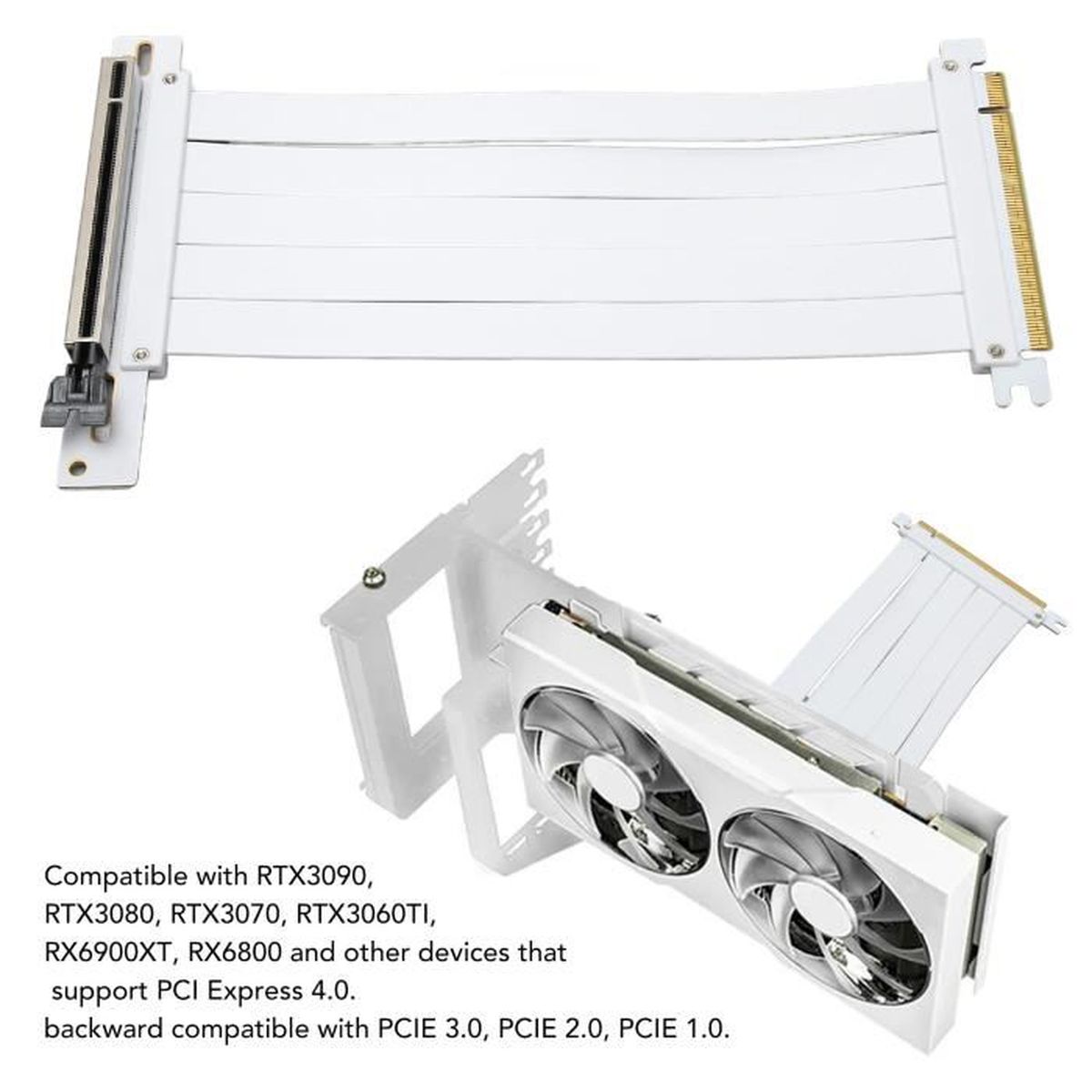 Cble d'extension GPU PCIE 4.0 X16 Extender RTX3090 RTX3080 RTX3070 ...