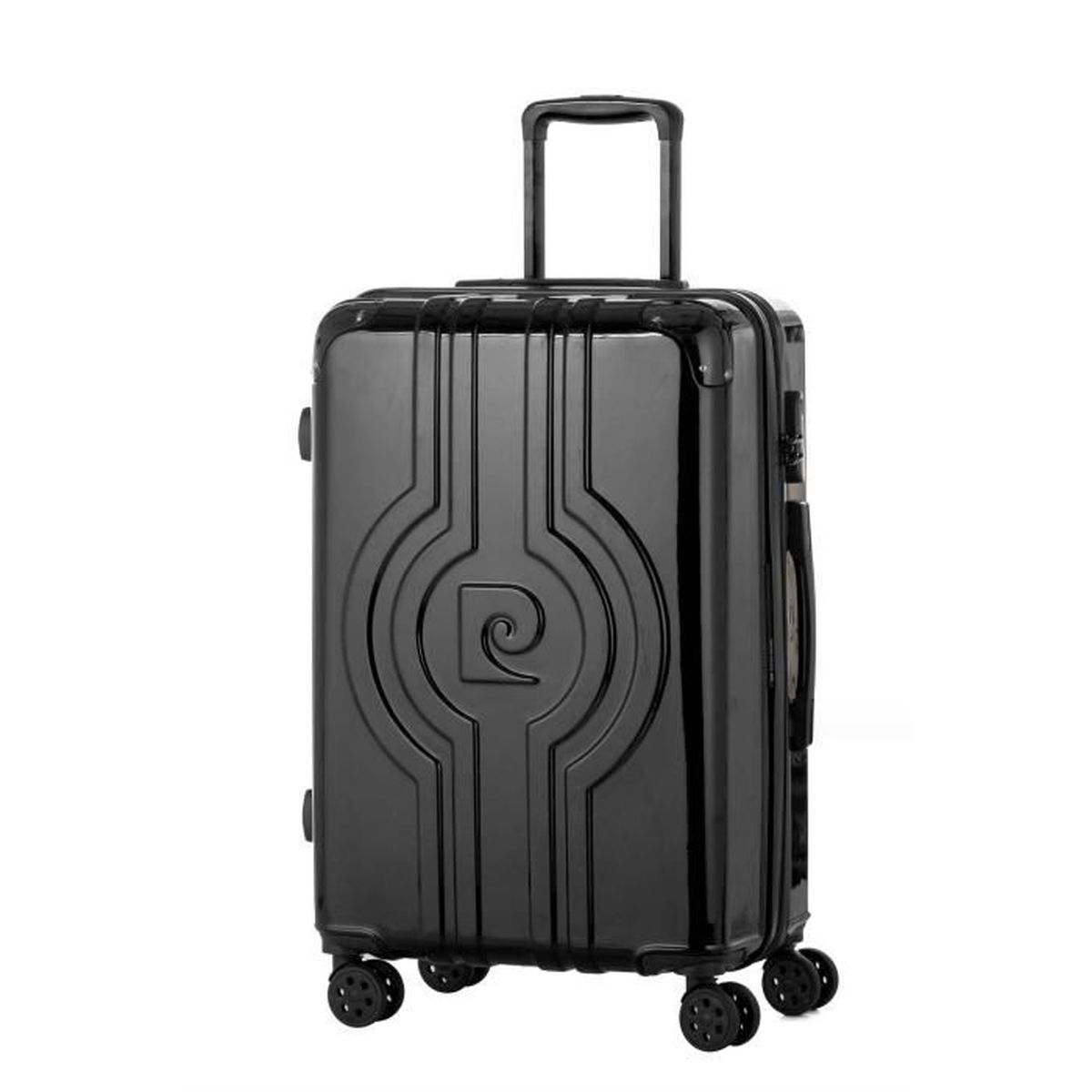 Valise Grande Taille 60 Cm 4 Roues Doubles Noir BAGAGE RIGIDE