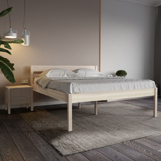 Lit 200x200 cm en Bois Huilé - Cadre de Lit Haut Triin Scandi Style ...