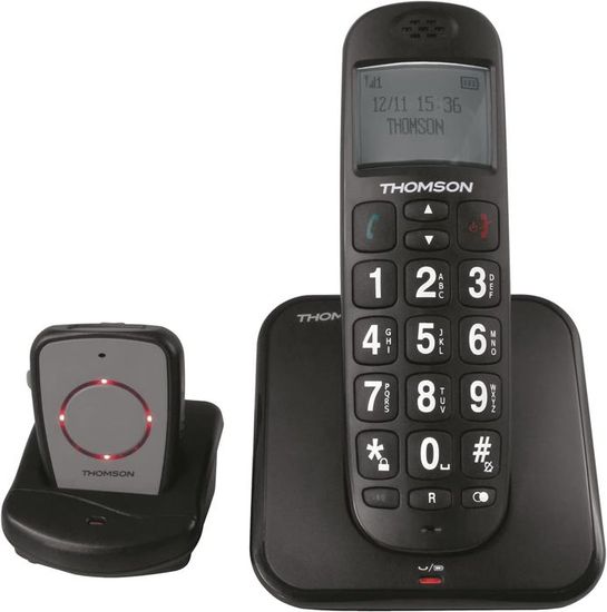 Thomson, Téléphone sans-Fil, Conecto 300, Noir, Touches Larges, Large ...