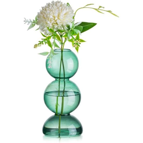 Vases En Verre Pour Fleurs, Vase Esthétique Vert Sauge, Petits Vases ...