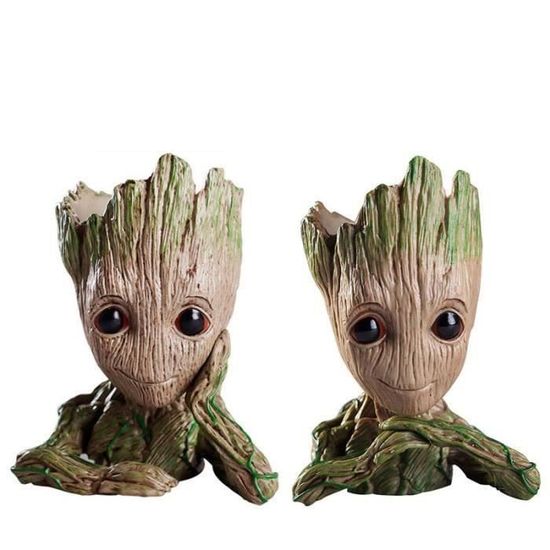 (B SET--2PCS)Pot de Fleurs en Forme de Groot, Boîte de Rangement ...