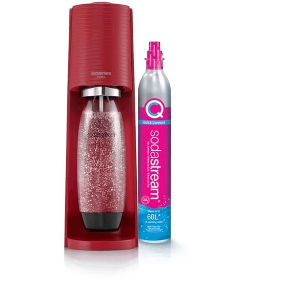 Machine à soda et eau pétillante SODASTREAM - TERRA Rouge - 1 bouteille ...