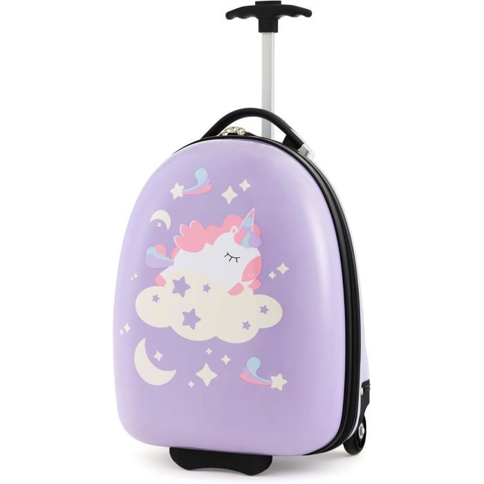 GOPLUS Valise Enfant 16'' Bagage à Roulettes avec Poignée Télescopique ...