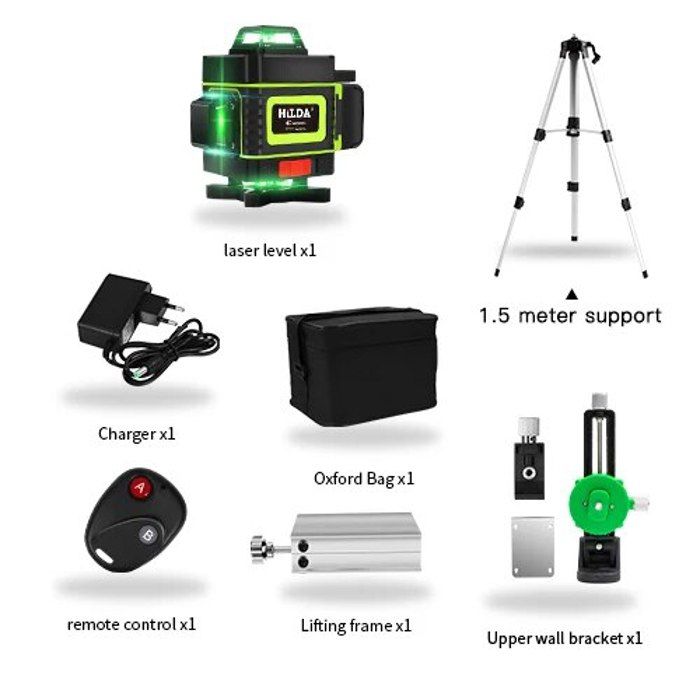 HILDA - Niveau laser 360 auto-nivelant 16 lignes,laser vert à croix ...