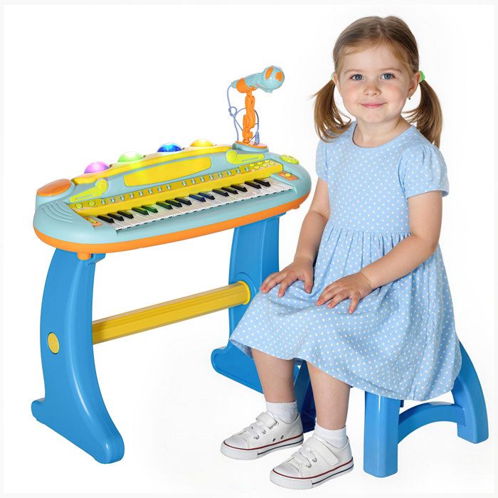 Piano enfant électronique AIYAPLAY 37 touches, avec micro, tabouret ...
