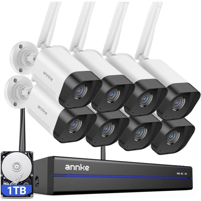 Kit Caméra de Surveillance ANNKE 3MP WiFi Extérieure 16CH 4K NVR avec ...