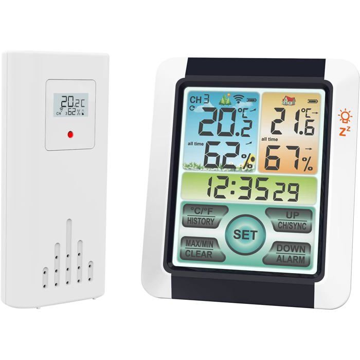 Station Météo sans Fil Capteur Extérieur Thermomètre Hygromètre ...