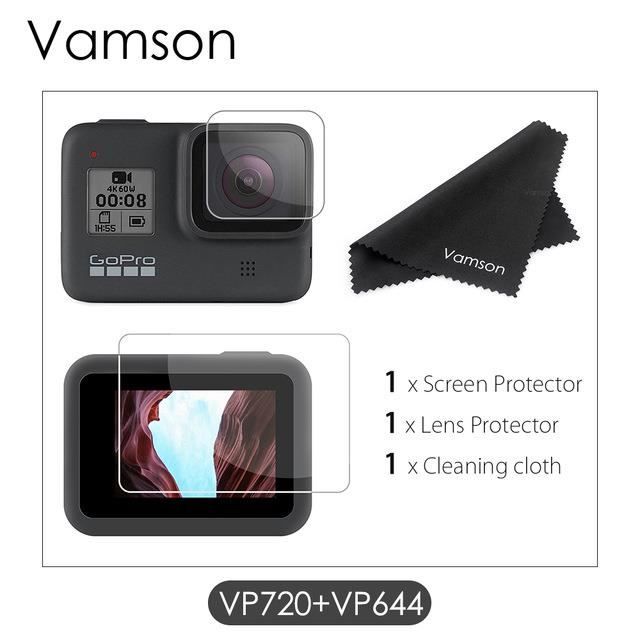VP720 coque de protection pour GoPro Hero 8, cadre noir, verre trempé ...