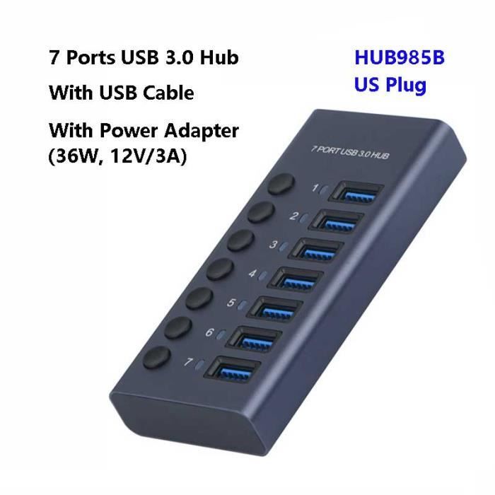 7 Ports HUB NOUS - Prolongateur Hub USB 3 0, multi ports, multiprises ...