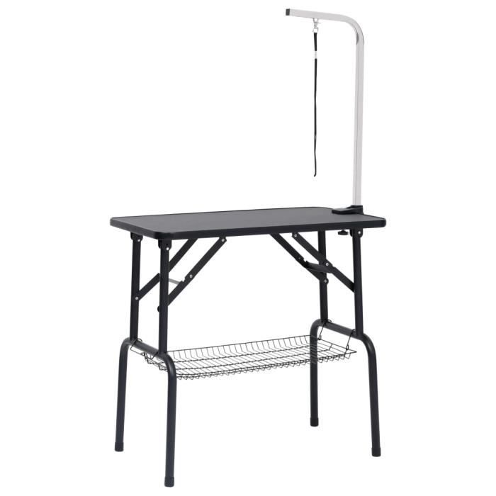 Table de toilettage réglable de chiens avec 1 boucle et panier ...