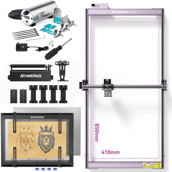 ATOMSTACK Graveur laser Kit d'extension 850mm,table de travail en nid d ...