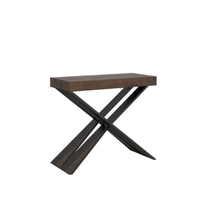 Console murale extensible Diago Small Premium Noyer - Anthracite ...