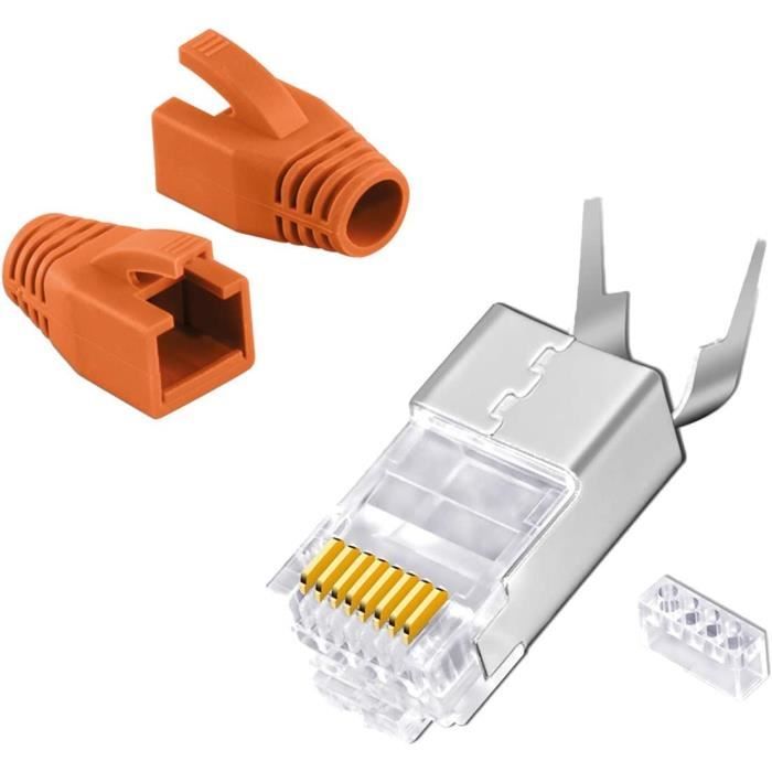 Connecteur RJ45 Fiche Cat 7 Embout Ethernet POE RJ45 Câble Connecteur ...