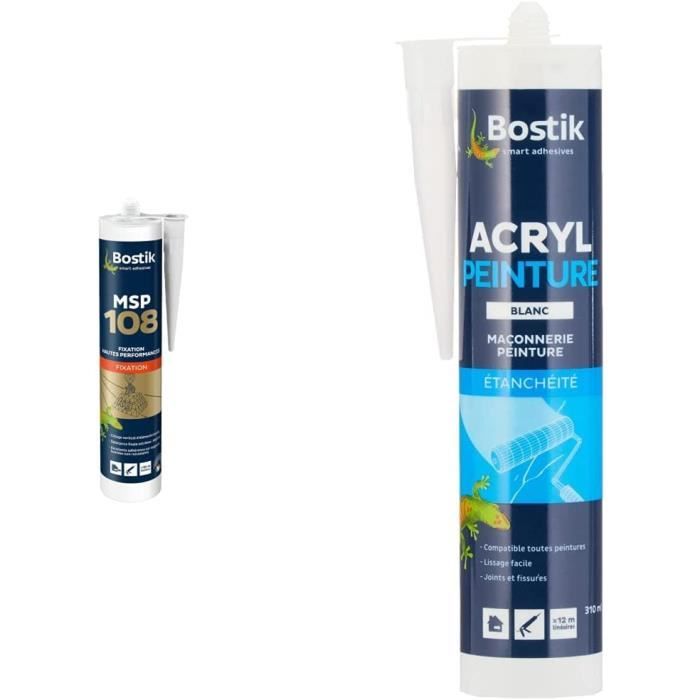 30613581 Mastic de Collage 1 W 1 V Blanc 10 & Mastic Acrylique Acryl ...