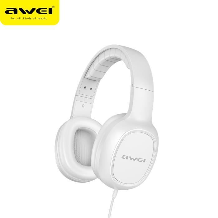 Casque avec microphone - AWEI - GM-6 - Filaire - Stéréo - Extensible ...