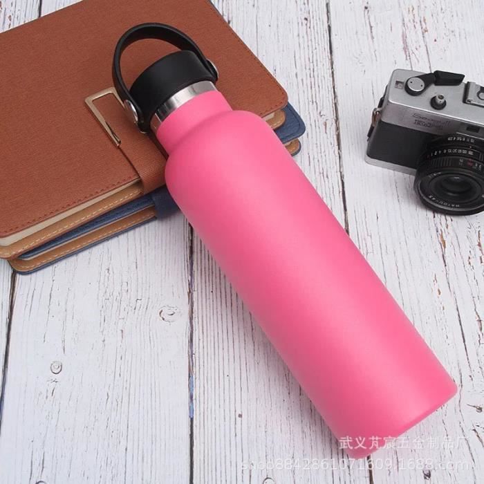 Gourde - Bouteille isotherme,Bouteille isotherme en acier inoxydable avec poignée et couvercle ...