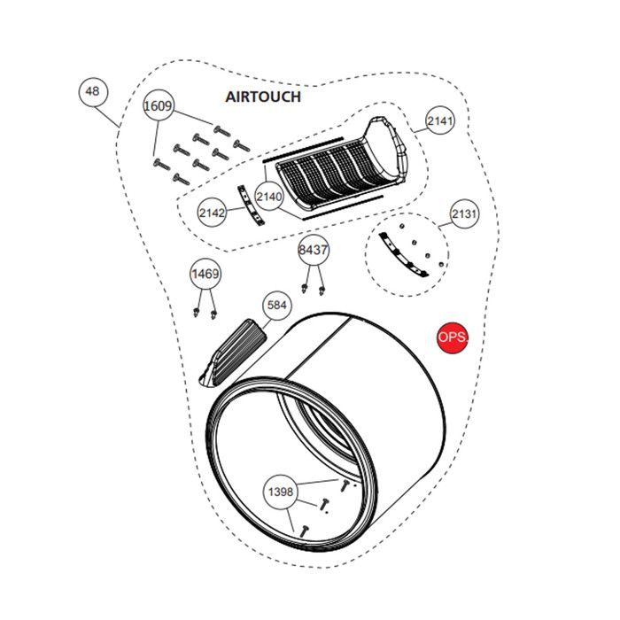 Tambour Sèche-linge 2985422300, 2985425800 BEKO, AYA, LISTO, HIGH ONE ...