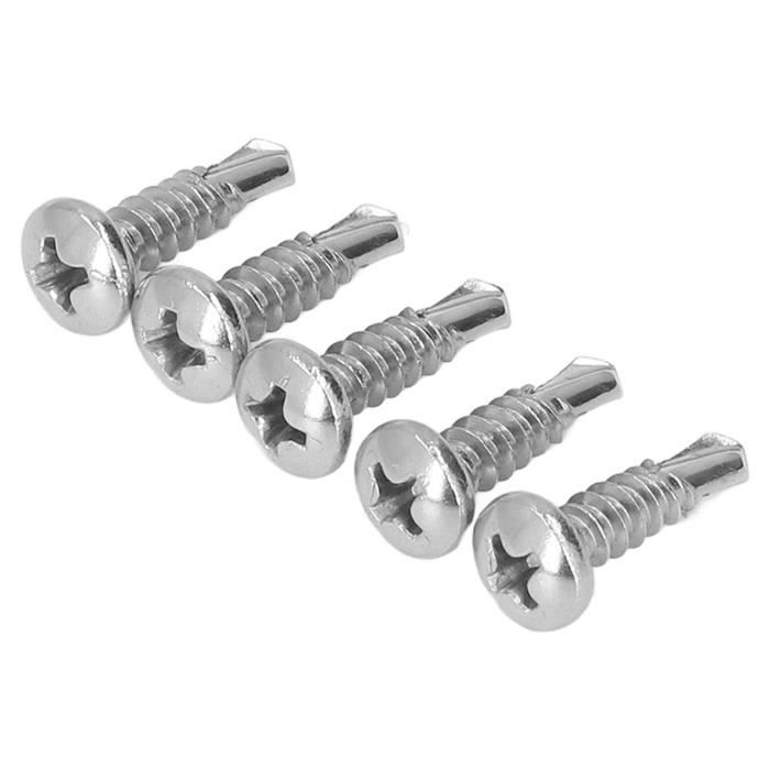 URB--Vis perceuse à tête ronde - 200 pcs vis à tête ronde en acier inoxydable 304 vis auto ...