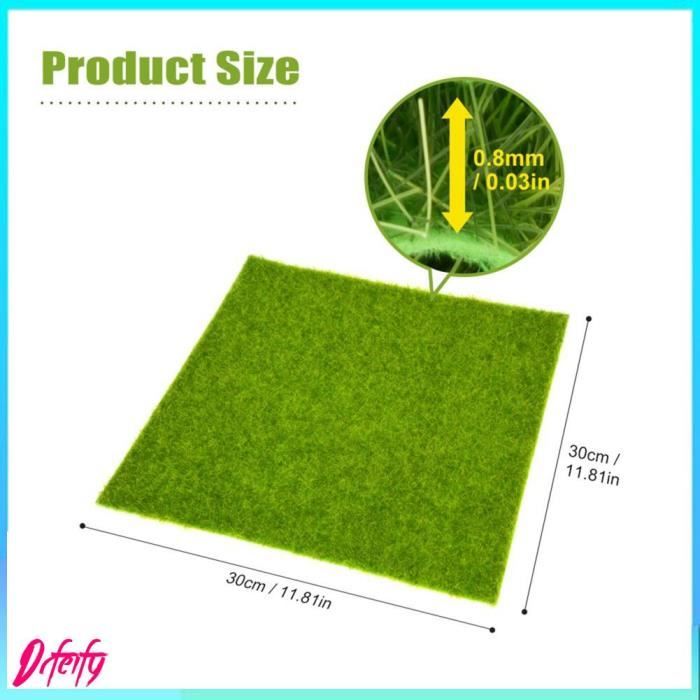 RUR Gazon synthétique Artificiel Set de 10 Dalles Carreaux 30x30cm Confort Vert YP011 30x30cm ...