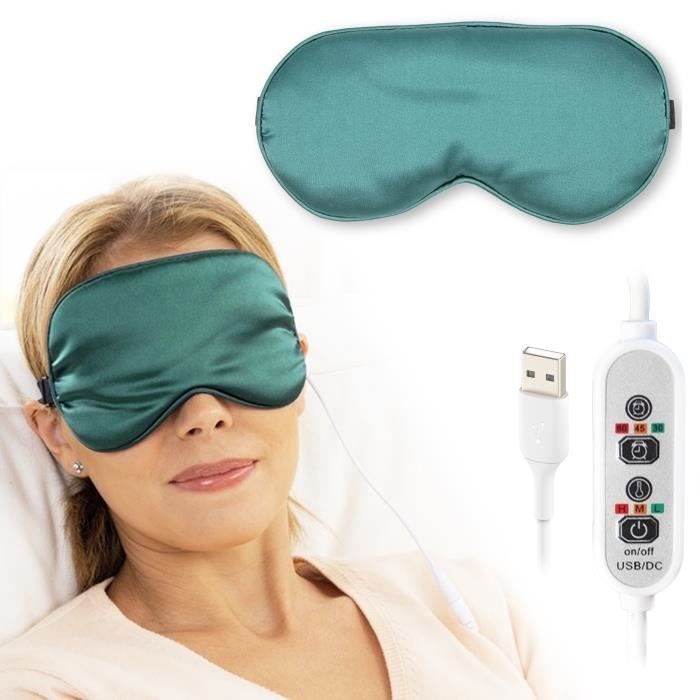 Masque Chauffant pour Yeux - Toucher Soie Ultra Doux - Télécommande : 3 ...
