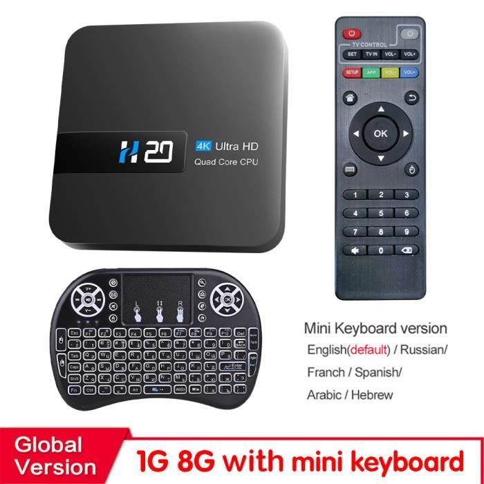 MEDIA STREAMER,8gb Keyboard boîtier Smart TV H20 Android 100 2 go16 go ...