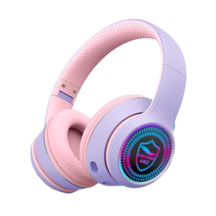 Oreille sans fil, casque USB Bluetooth léger, réglable en RGB, avec ...