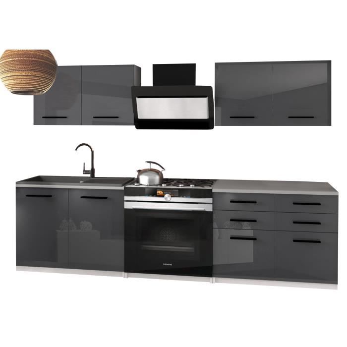 KOMPARTO - Cuisine complète L160 cm - Cuisine droite 6 pcs - Plan de ...