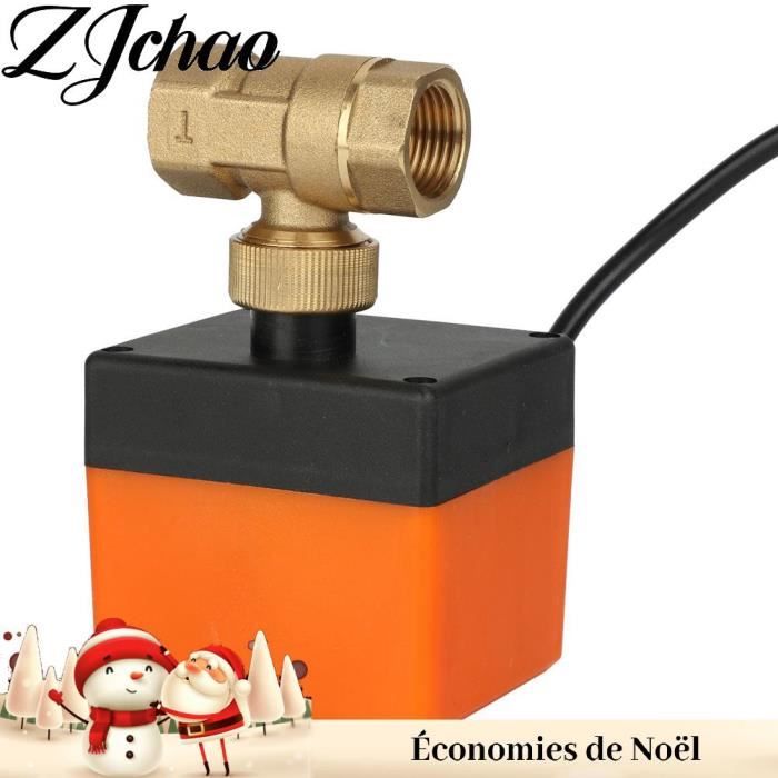 Vanne à bille en laiton DC 12V G1/2 'DN15, vanne électrique à bille motorisée à 2 voies en ...