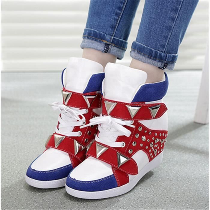 Punk Baskets Hi Chaussures Femme rouge Rouge TU - Cdiscount Chaussures