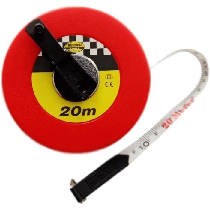 Double décamètre à enrouleur Fibre de verre 20 mètres - Cdiscount Bricolage
