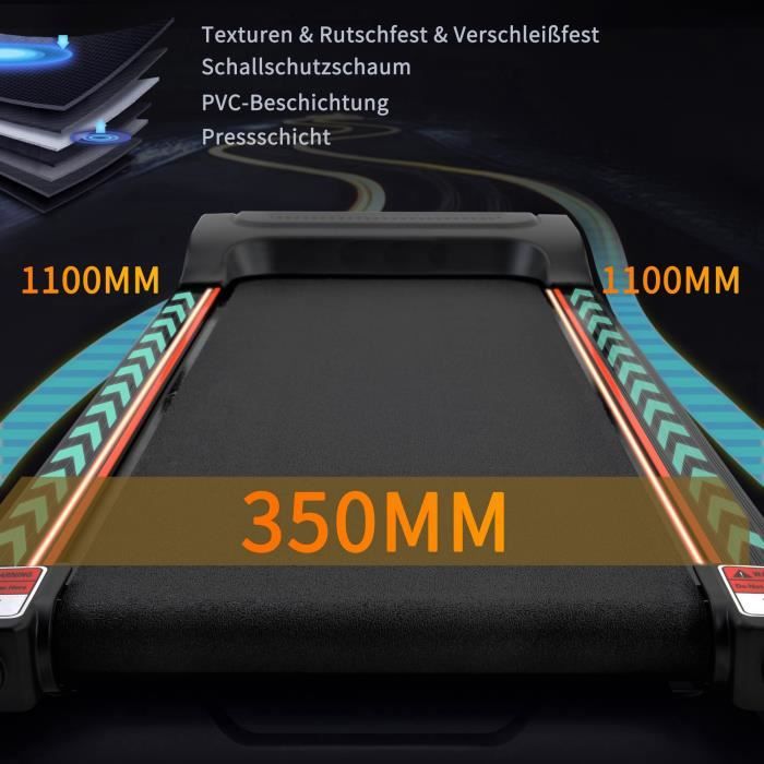 YAJ - Machine de course à tapis roulant pliable avec haut-parleur pour ...