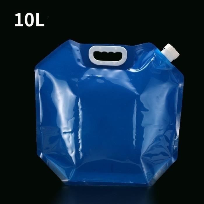 Blue-10 L -Sacs à eau portables et pliables, pour l'extérieur, camping, boisso,n cuisine, pique ...