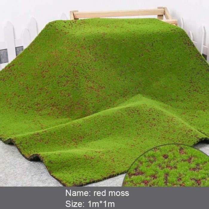 WE22314-Tapis de mousse en gazon artificiel 1m x 1m. simulation de décoration extérieure ...