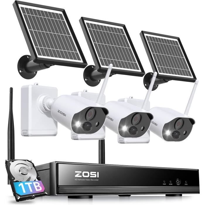 ZOSI C306 3MP Kit Vidéo Surveillance sans Fil, 8CH 1To NVR + 3 Caméra ...
