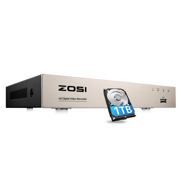 ZOSI 8CH 1080P DVR Enregistreur 1TB Disque dur, Alerte Instantanée ...