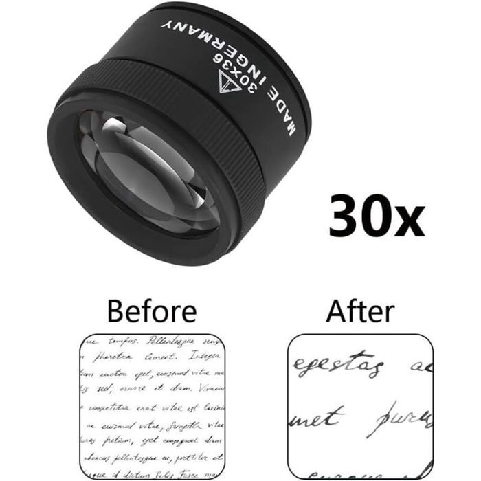30X Loupe de Bijoux, Grossissantes Pièces Monnaie Professionnelle ...
