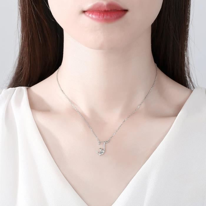 Collier Initiale Pour Femme Argent Sterling 925 26 Alphabets Lettre Et ...