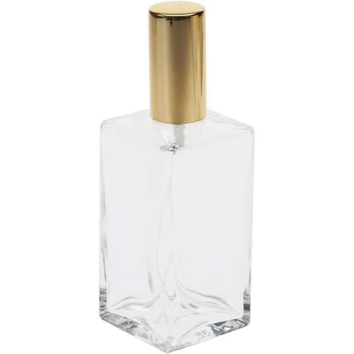 46195 - Flacon En Verre Transparent - Carré - Avec Vaporisateur Et ...