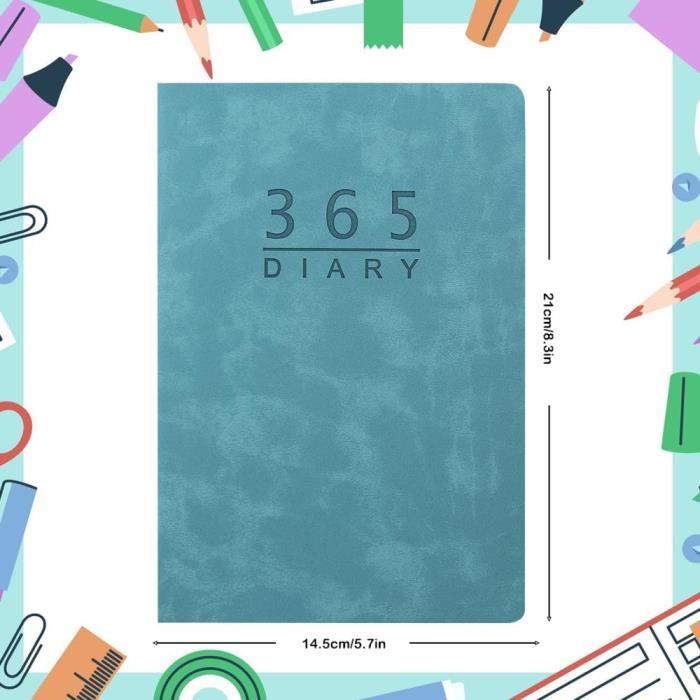 Agenda 2024, Calendrier A5 Avec Onglets, Couverture En Cuir Souple Bleu ...