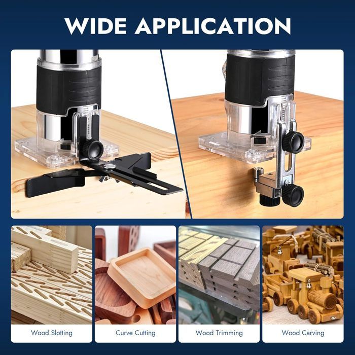 TTLIFE Défonceuse Trimmer Router Fraiseuse Électrique Outil à Bois 800W ...