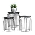 [en.casa] Panier métallique en kit de 3 - Design table d'appoint ...